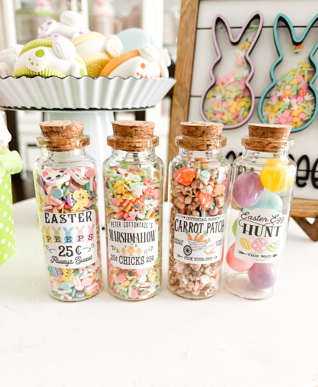 Mini Easter Bottle, Easter Tiered Tray Decor, Easter Tier Tray Decor ...