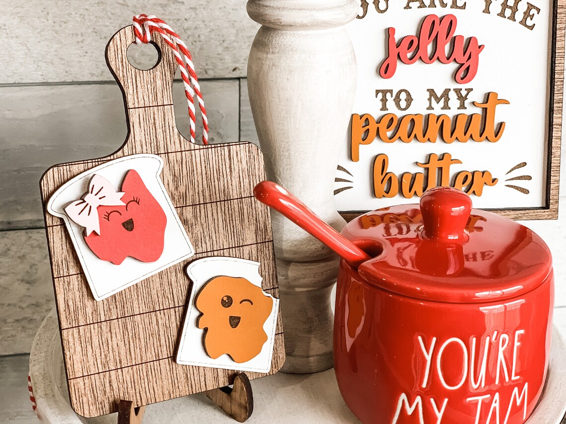 Peanut Butter and Jelly Tiered Tray Decor PB&J Tiered Tray | Etsy