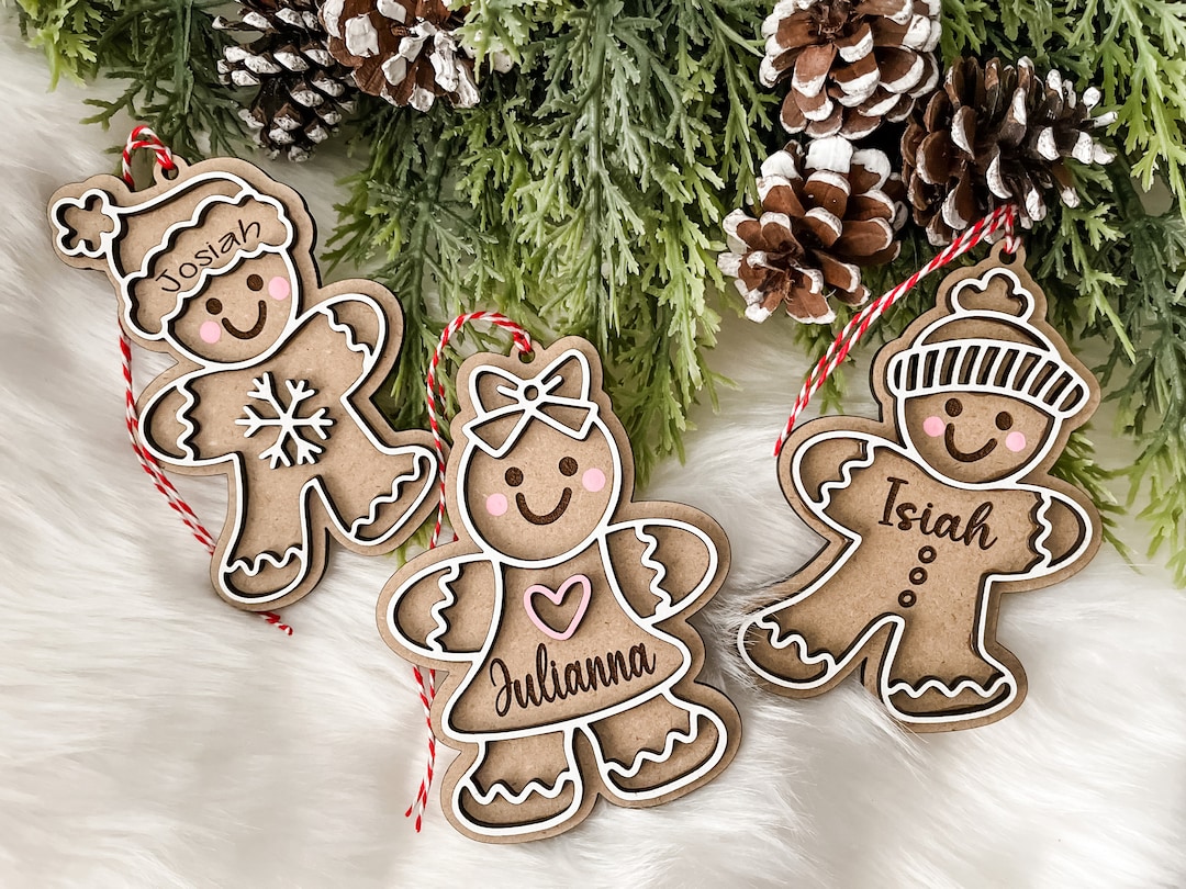Personalized Gingerbread Girl/boy Ornament, Personalized Gingerbread ...