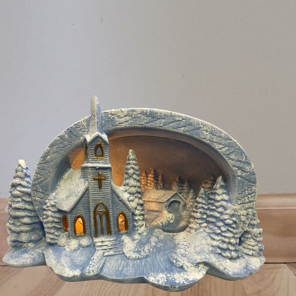Lighted Ceramic Church - Etsy
