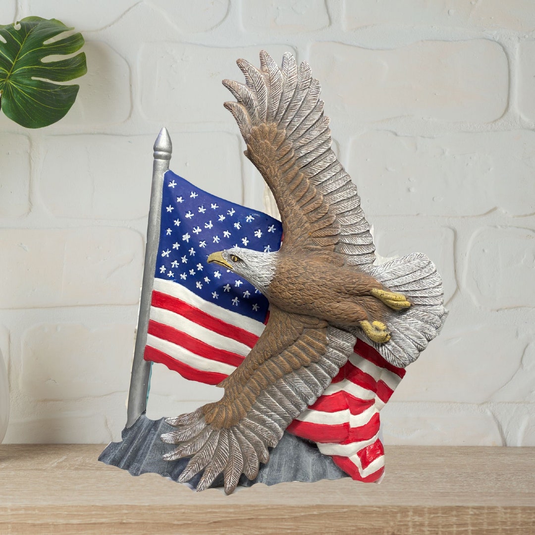 Patriotic Mantel Decor Eagle Figurine Decoration Display American Bald ...