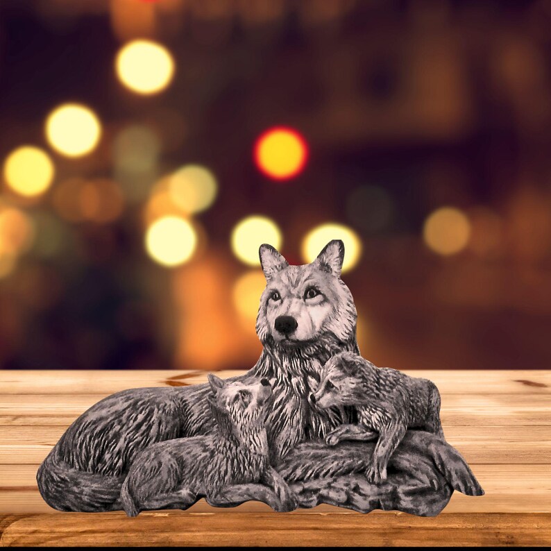 Handmade Wolf Decor Wildlife Figurine Country Home Accent Gift for ...
