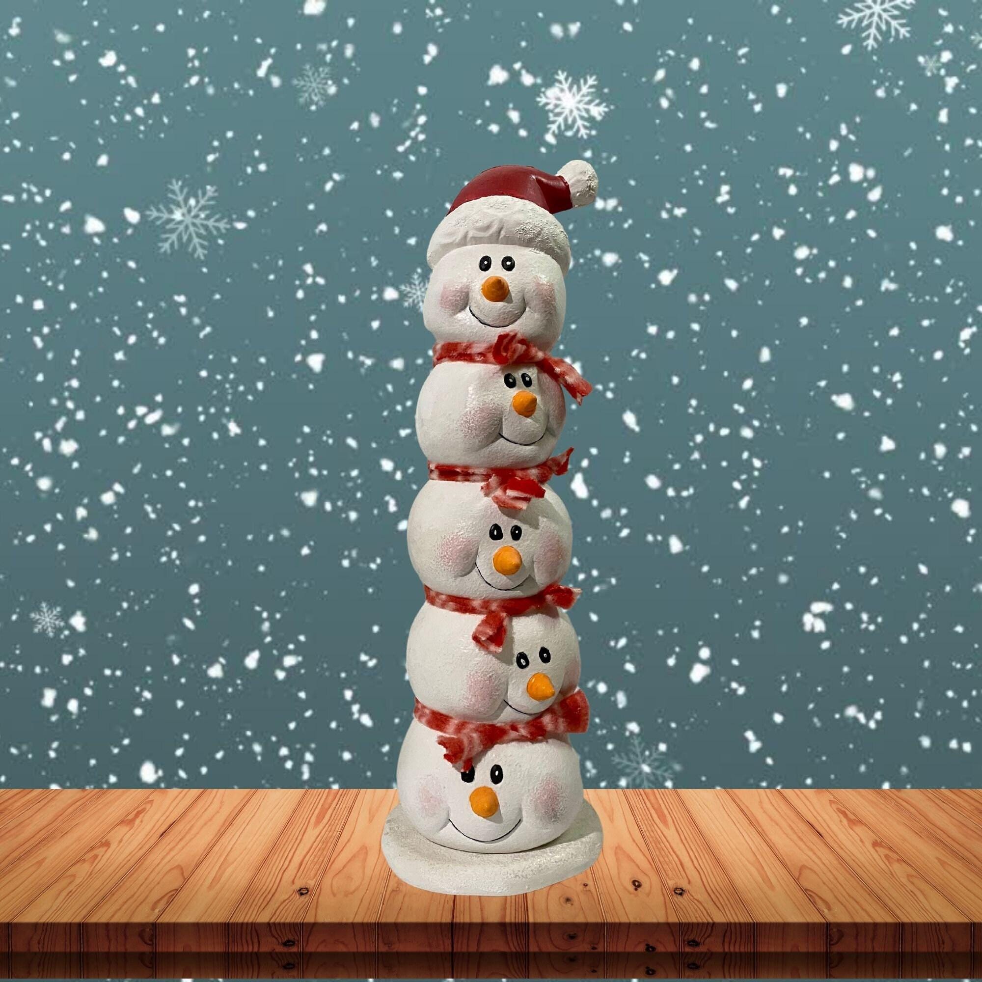 Ceramic Snowman Figurine Winter Decoration Child Bedroom Holiday Decor ...