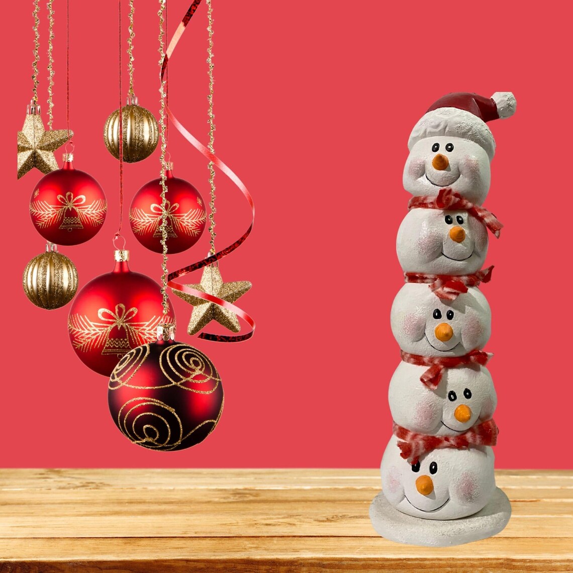 Ceramic Snowman Figurine Winter Decoration Child Bedroom Holiday Decor ...
