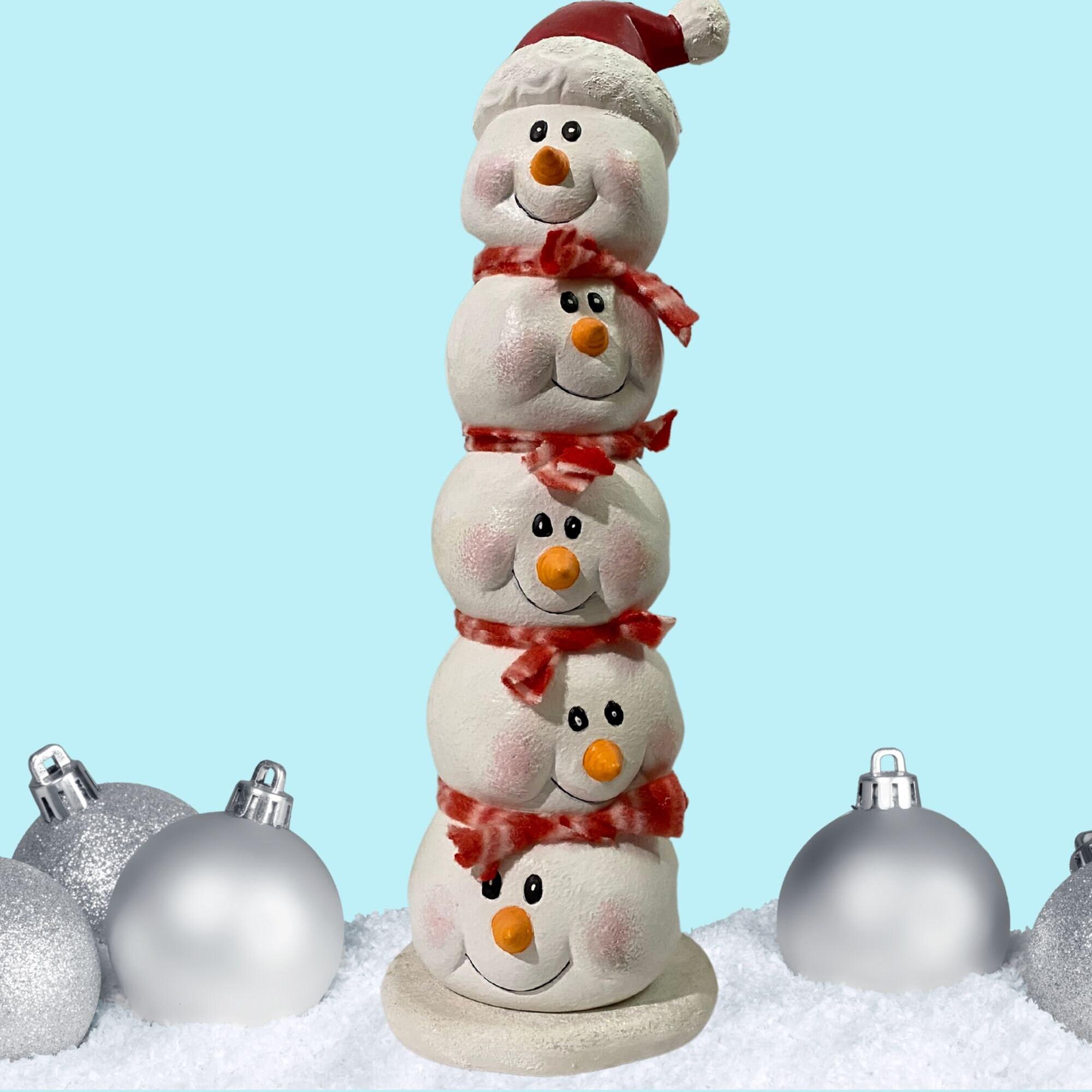 Ceramic Snowman Figurine Winter Decoration Child Bedroom Holiday Decor ...