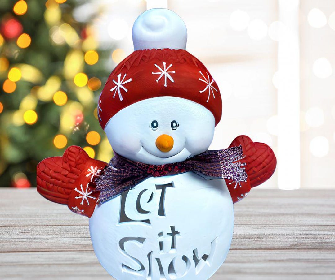 Ceramic Snowman Decoration Winter Holiday Decor Item Christmas Tabletop ...