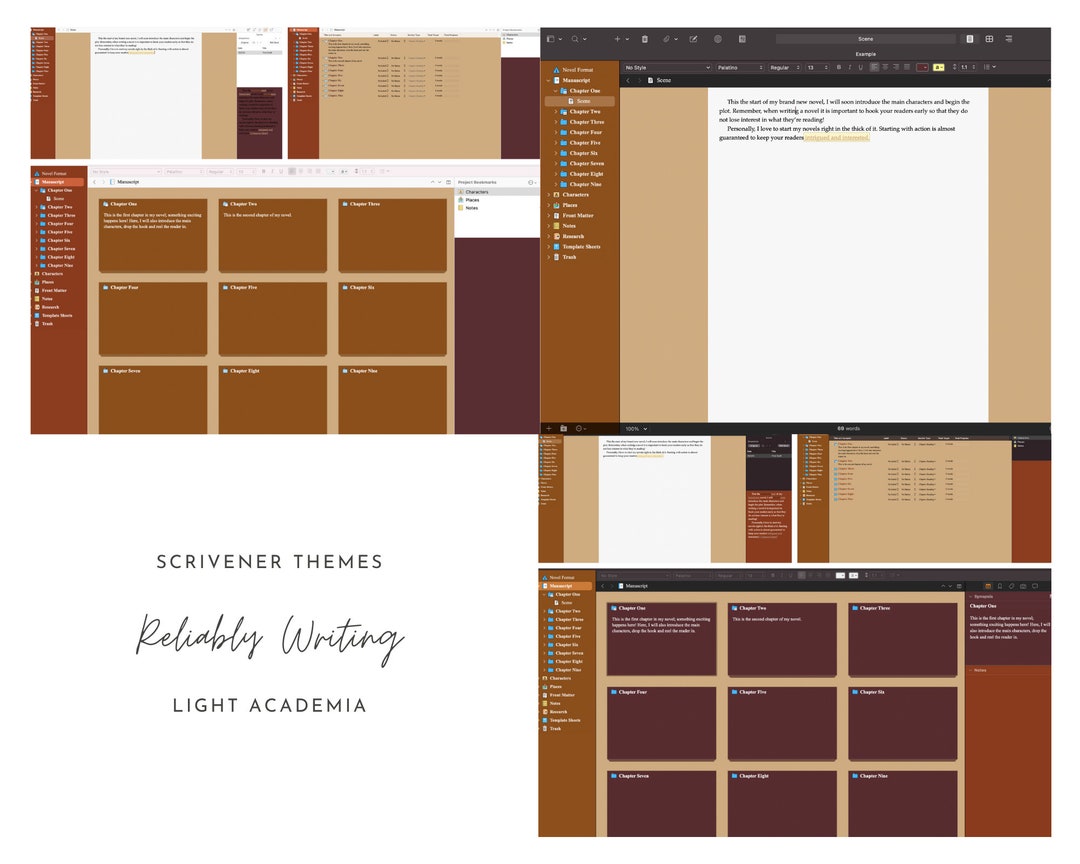 Light Academia Scrivener Theme (light & Dark) - Etsy