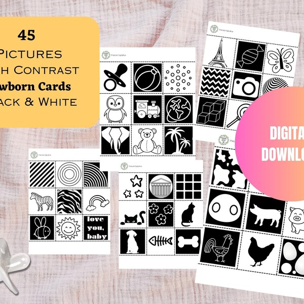 Newborn Flash Cards - Etsy