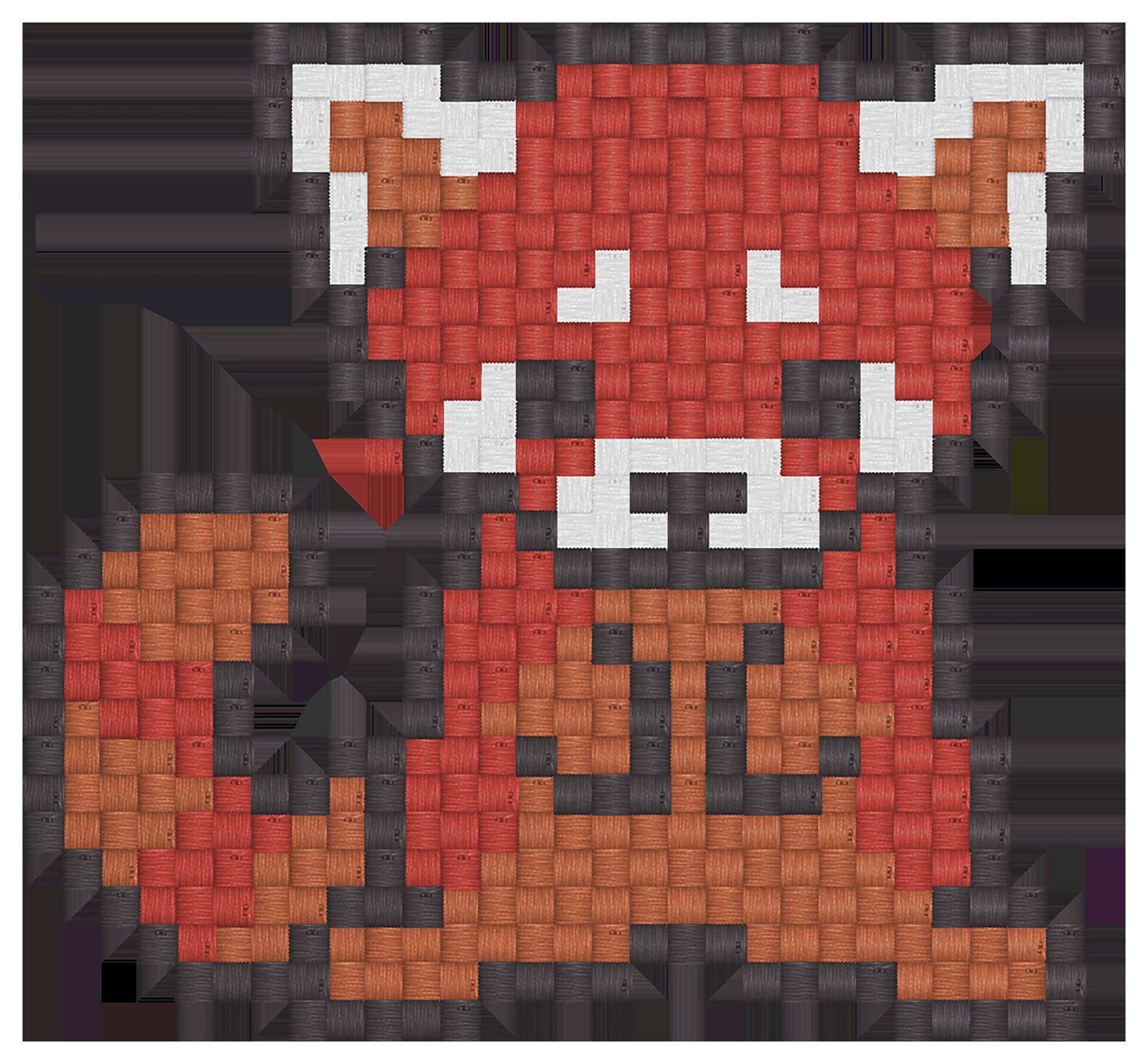 Embroidery File Red Panda Pixel Art Etsy