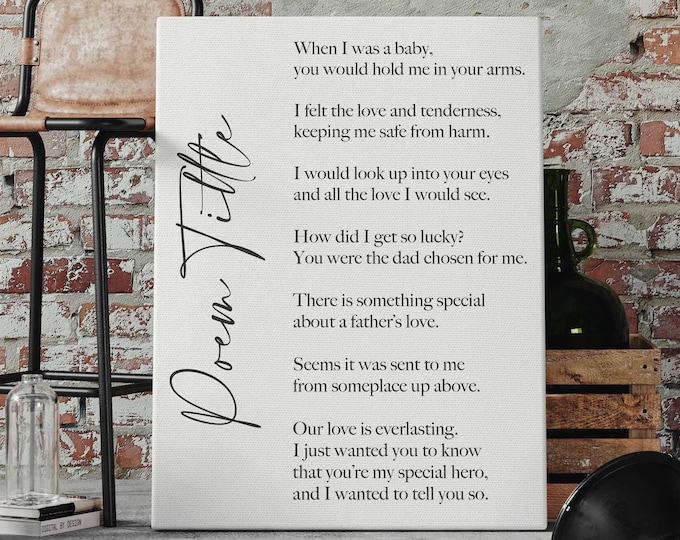 Custom Poem Canvas Print Sign Song Lyric Love Letter Inspirational ...