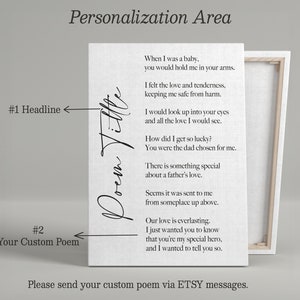 Custom Poem Canvas Print Sign Song Lyric Love Letter Inspirational ...