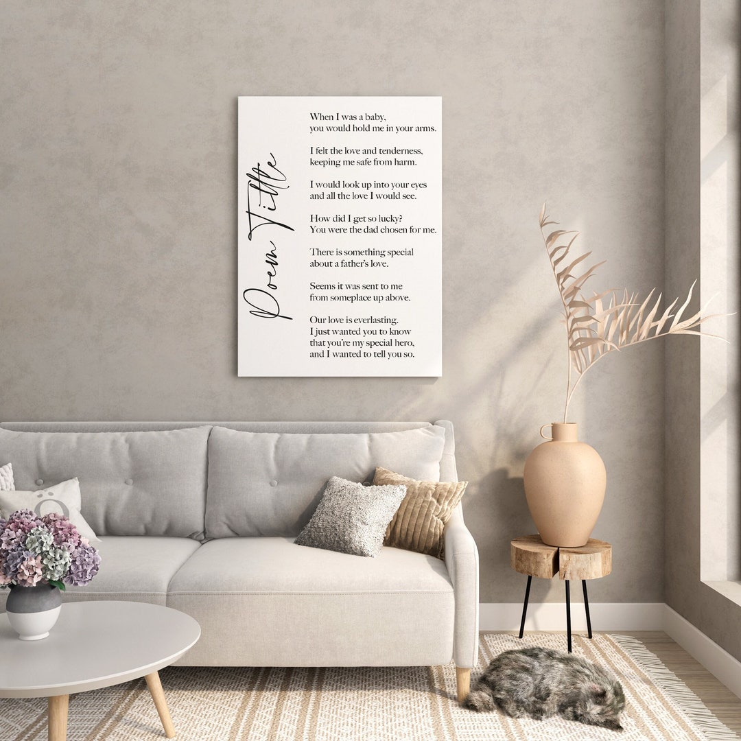 Print Your Own Poem Canvas, Couple Proposal Speech Poster Wall Art ...
