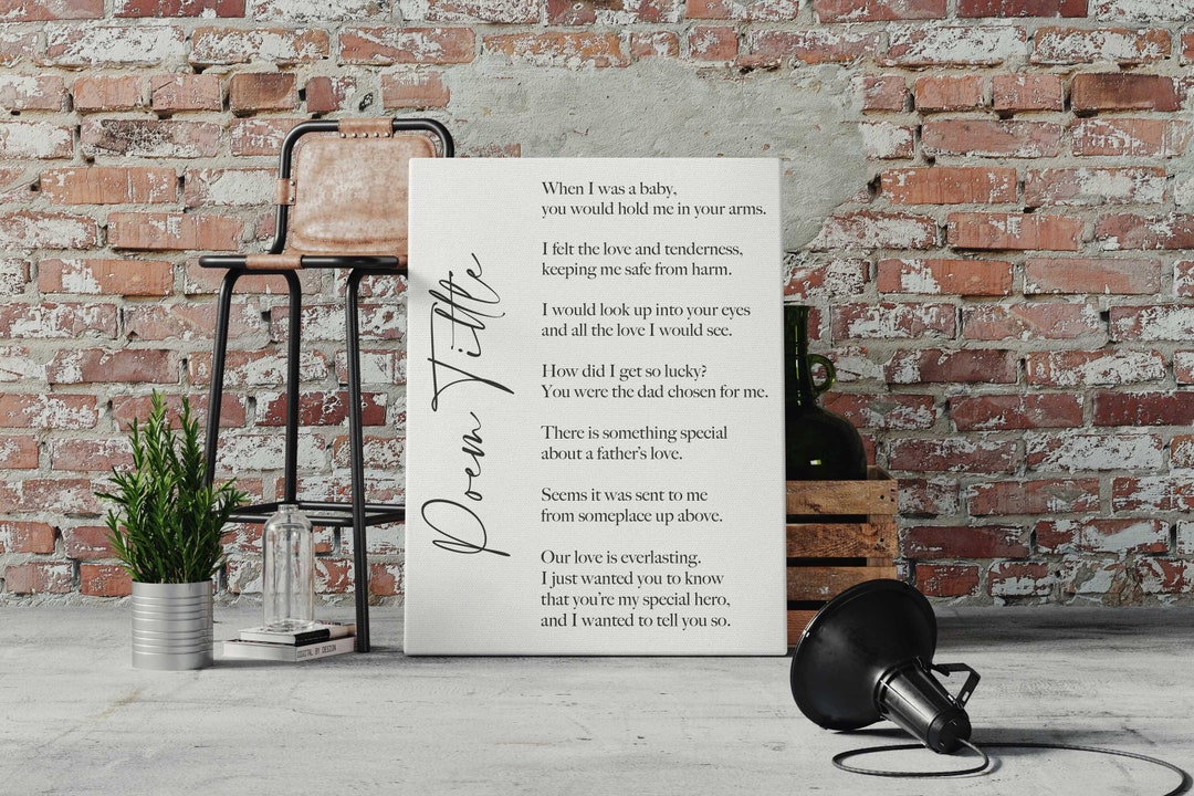 Custom Poem Canvas Print Sign Song Lyric Love Letter Inspirational ...