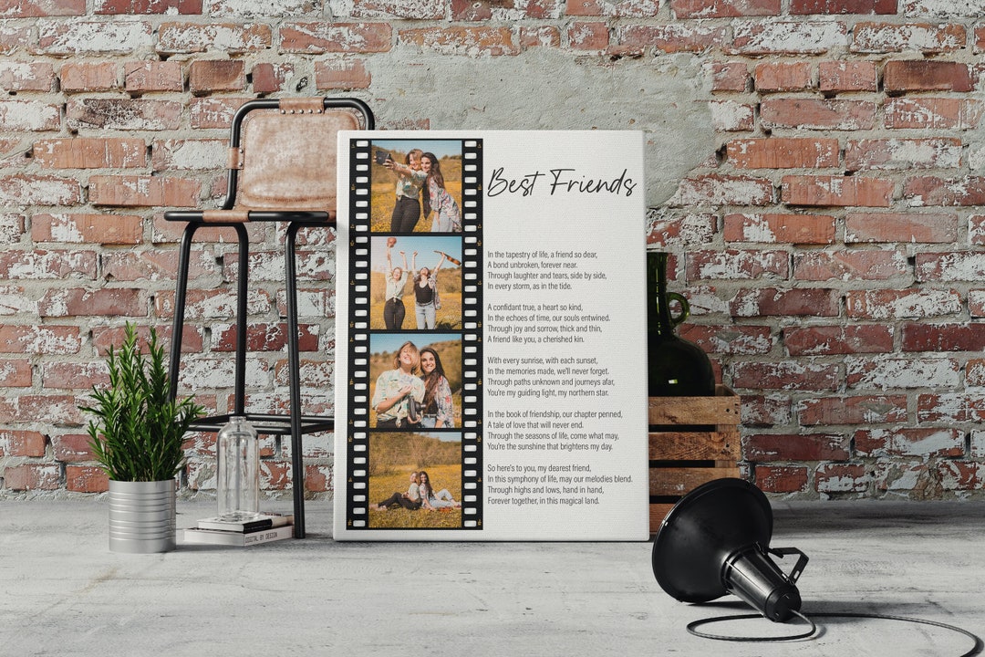 Custom Memory Film Strip Photo Collage Canvas, Camera Roll Retro ...