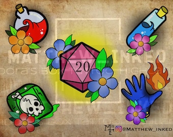 Dnd Tattoo Flash - Etsy