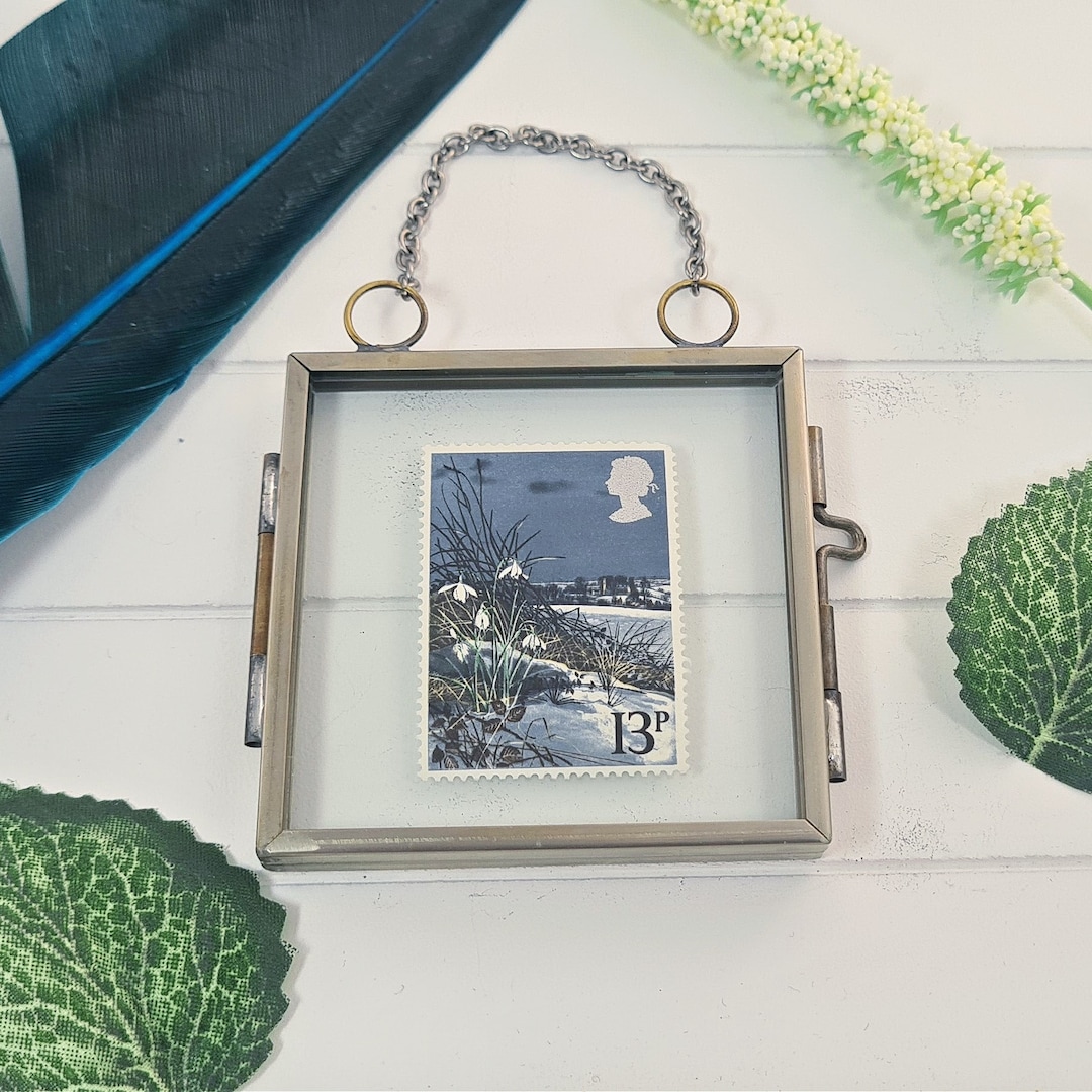 Snowdrop Stamp Decoration, Winters Scenic Stamp, Hanging Ornament ...