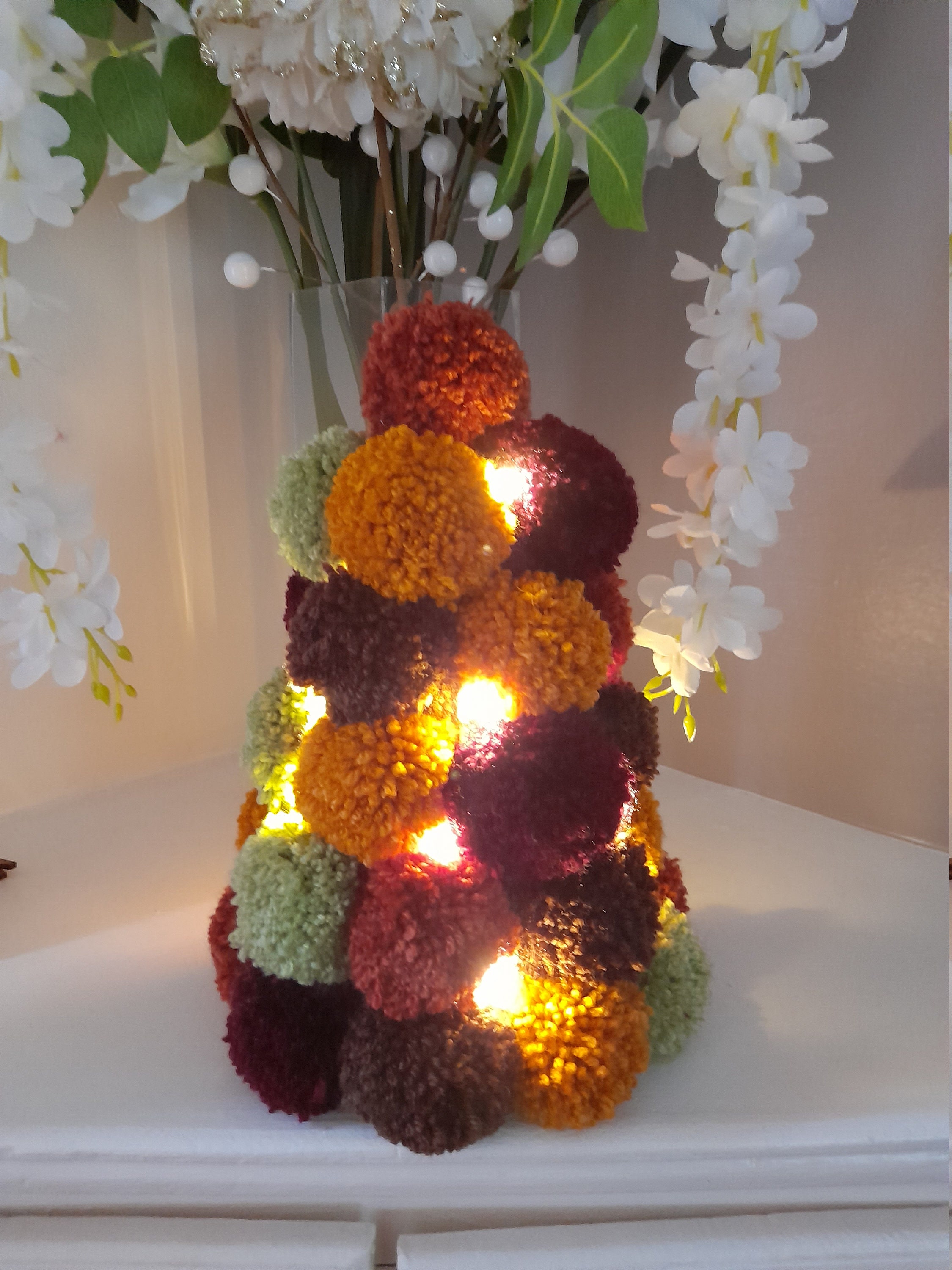 Pom Pom Trees With Lights - Etsy