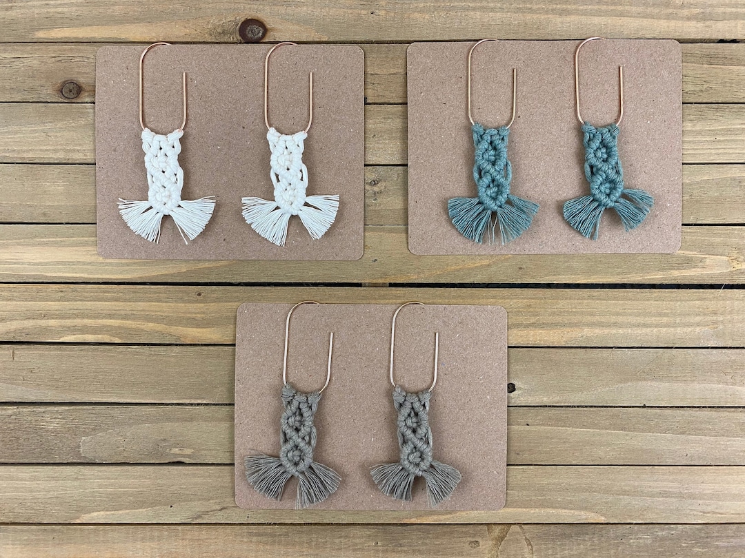 Macrame Paperclip | Set of 2 | Bookmark | Rose Gold Clip | Macrame ...