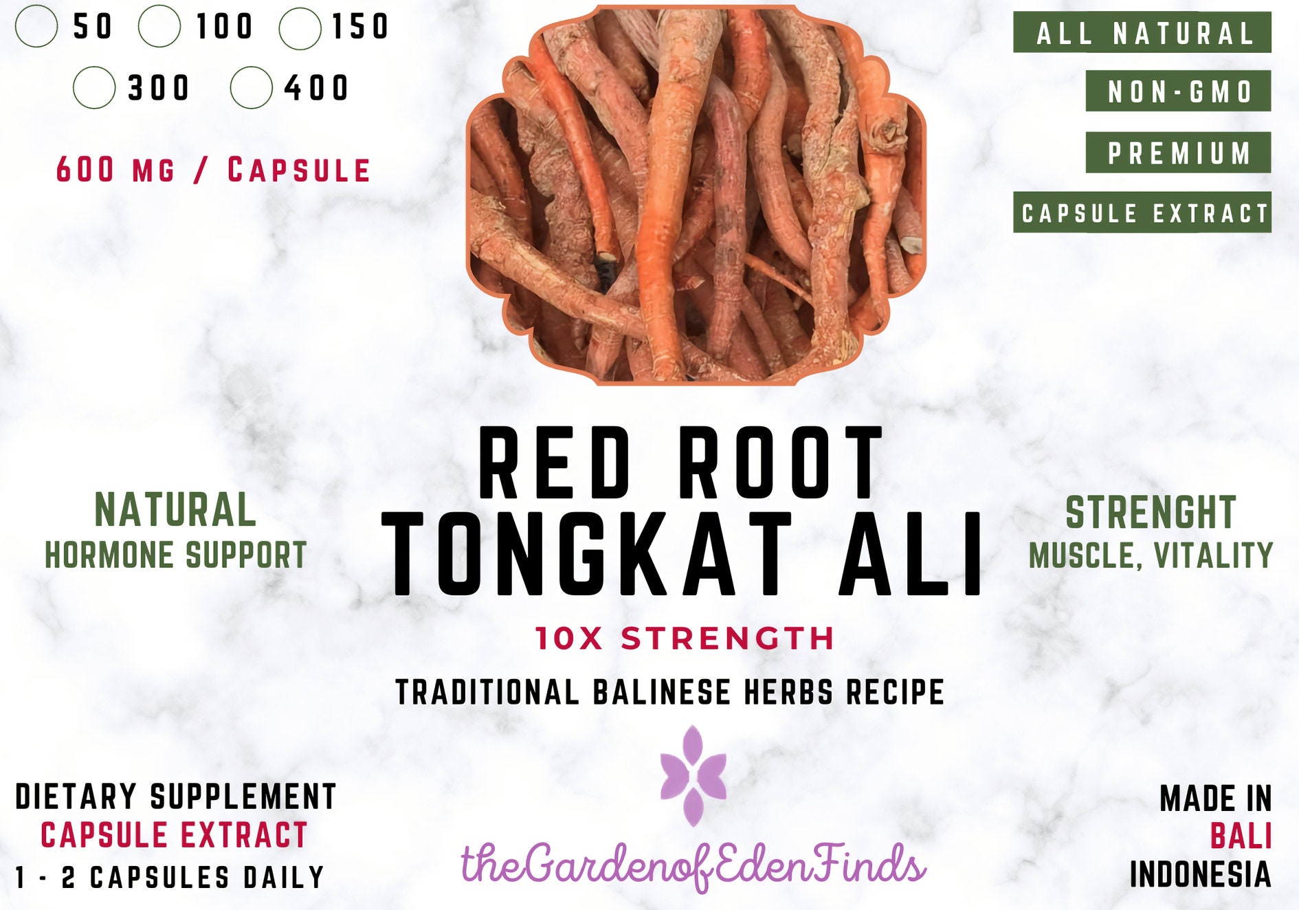 Tongkat Ali Red Root Extract I Kalimantan Red Tongkat Ali Root Vegan ...