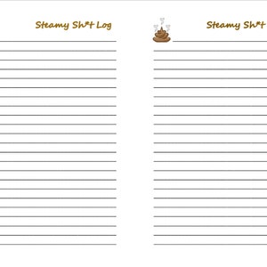 Steamy Shit Log Journal Printable - Etsy