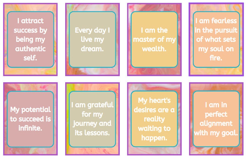 56 Printable Manifestation Cards, Beautiful Uplifting Positive Mindset ...