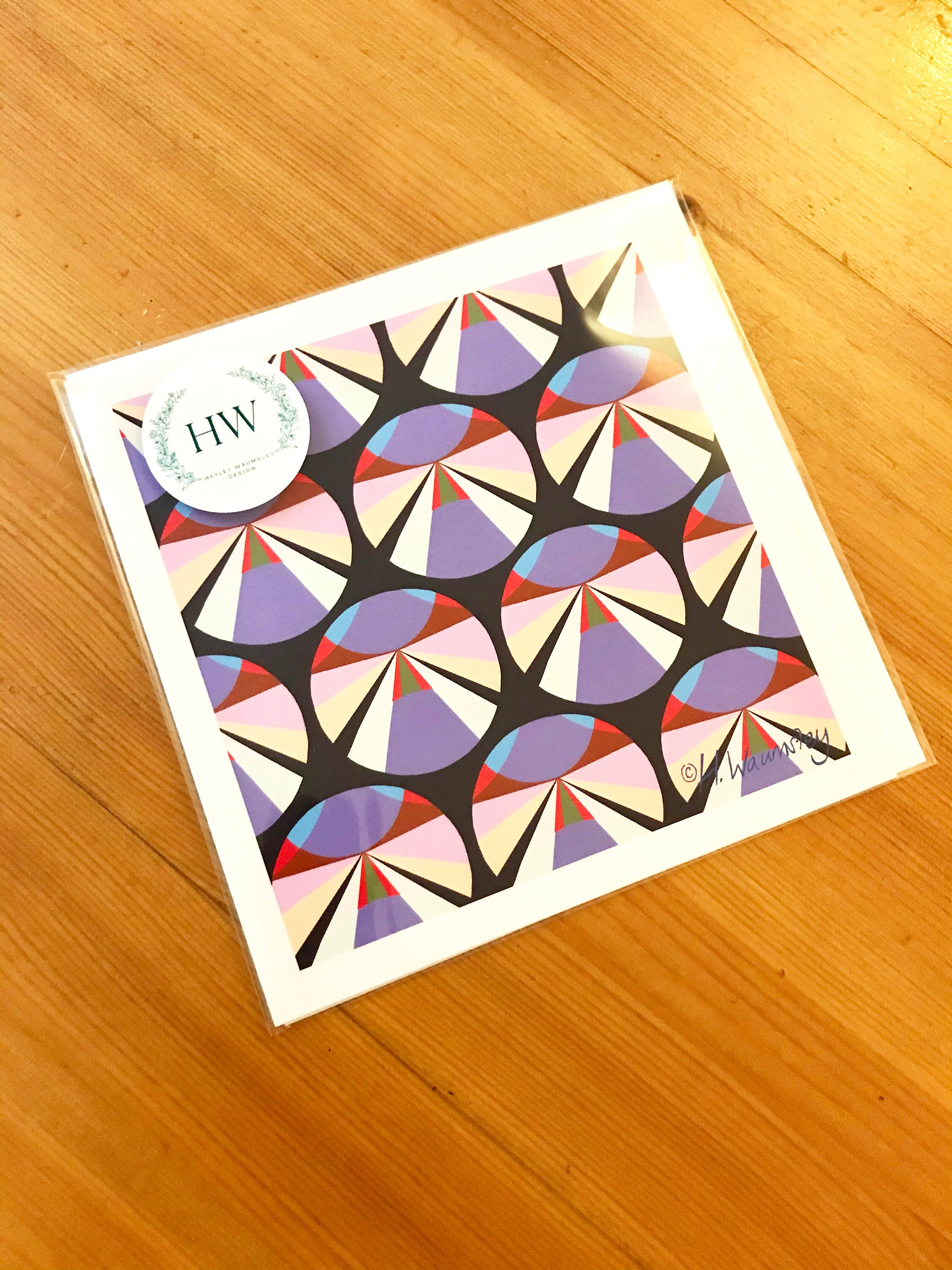 LIMITED EDITION Geometric Greetings Card. Geometric, 3D, Painting ...