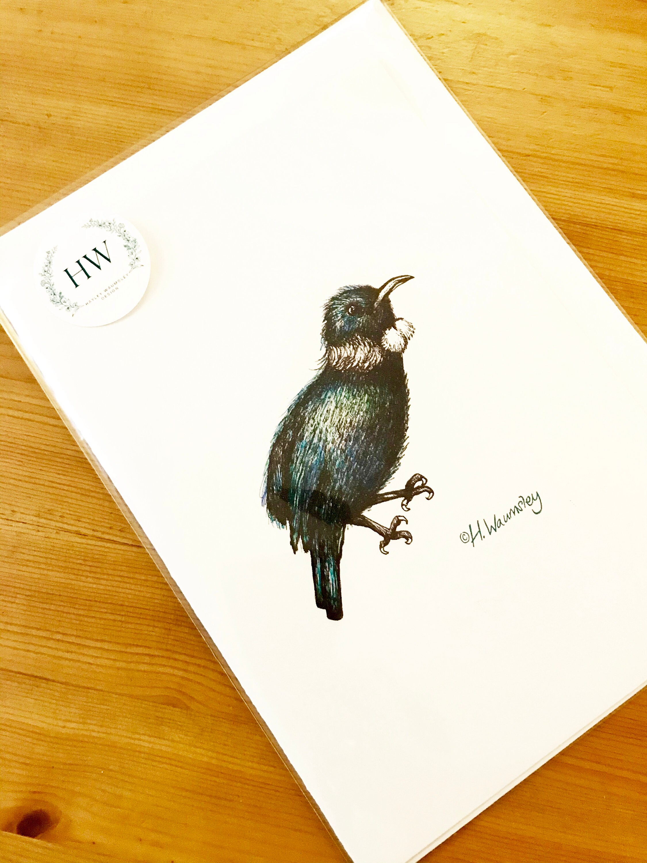 LIMITED EDITION Tui Bird Illustration Greetings Card. Tui New - Etsy UK