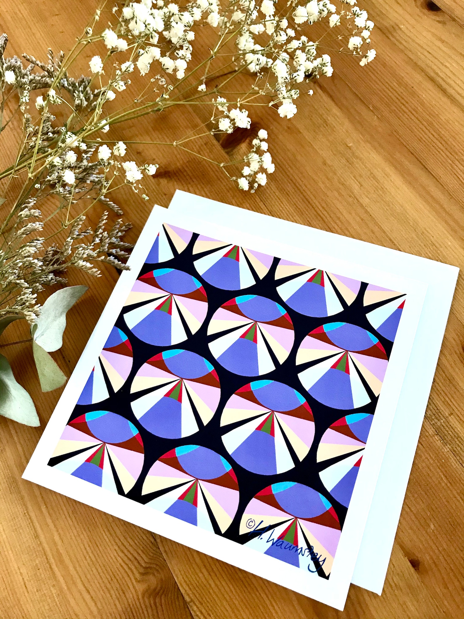LIMITED EDITION Geometric Greetings Card. Geometric, 3D, Painting ...