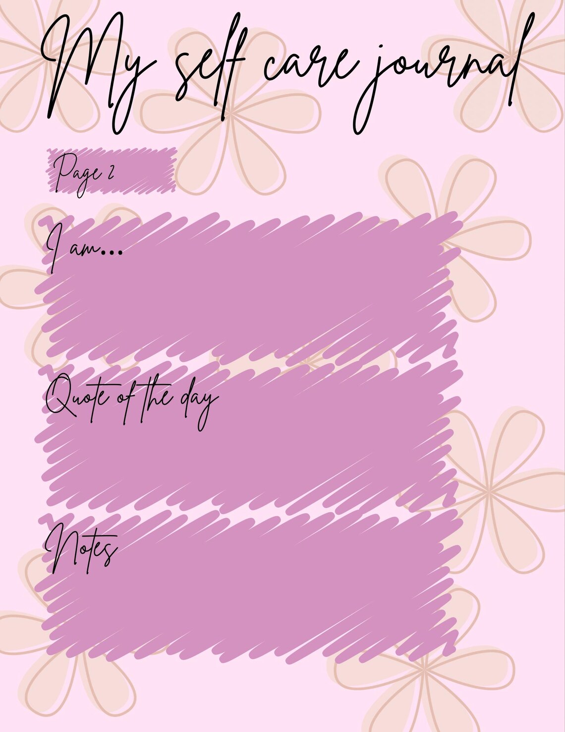 Simple Self-care Journal | Digital Download | Daily Wellness ...