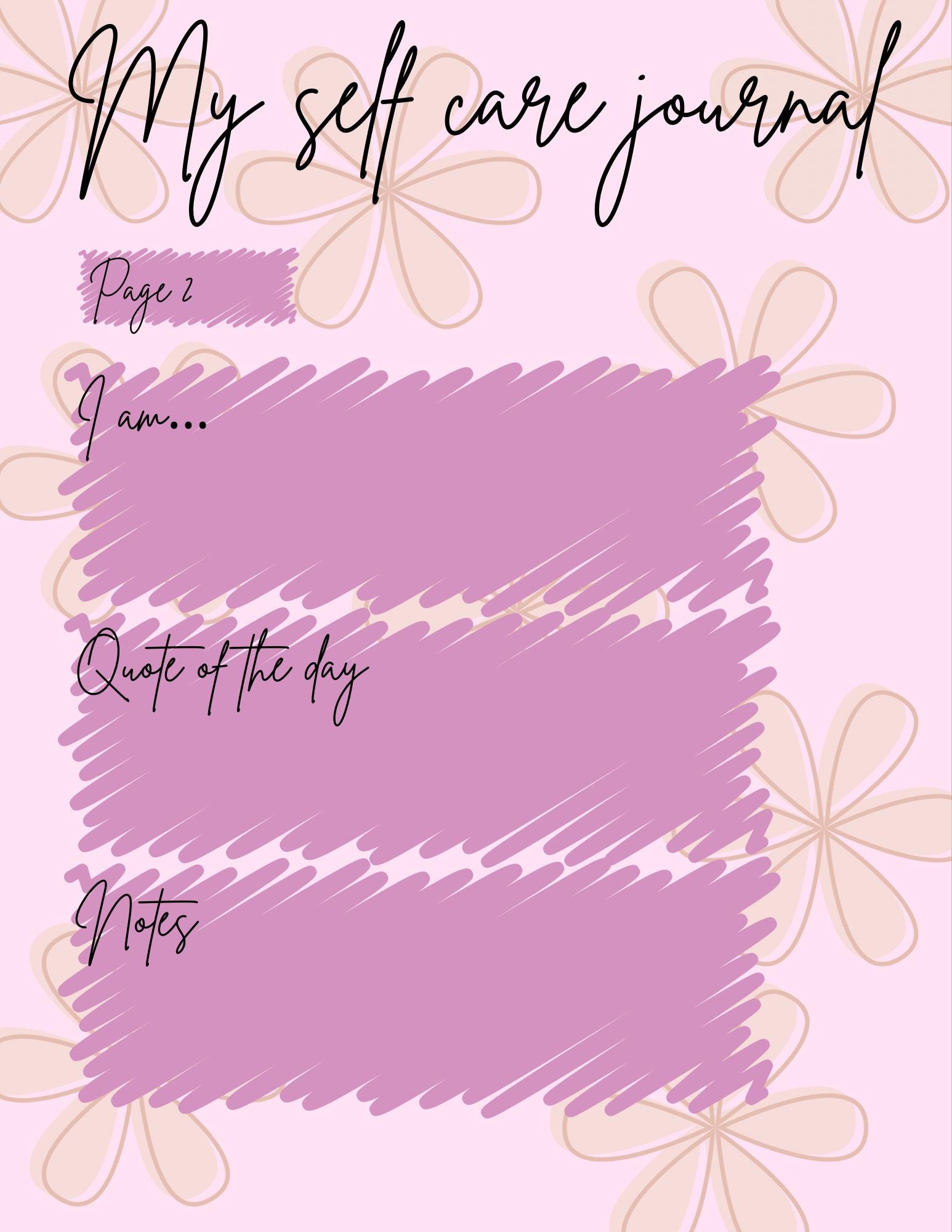 Simple Self-care Journal | Digital Download | Daily Wellness ...
