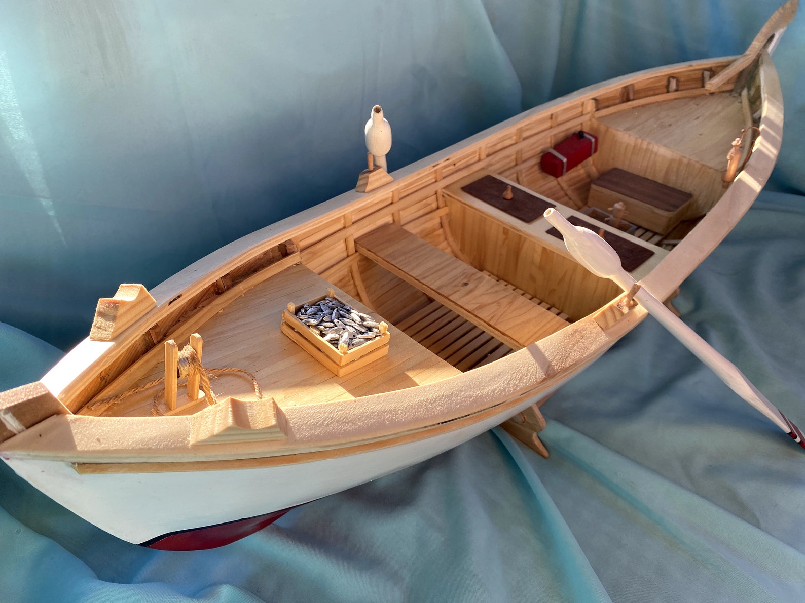 Wooden Model Rowboat - Etsy