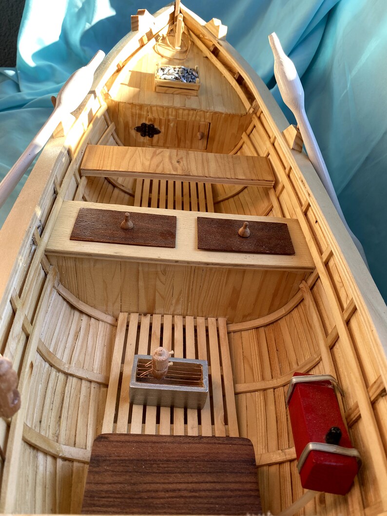 Wooden Model Rowboat - Etsy