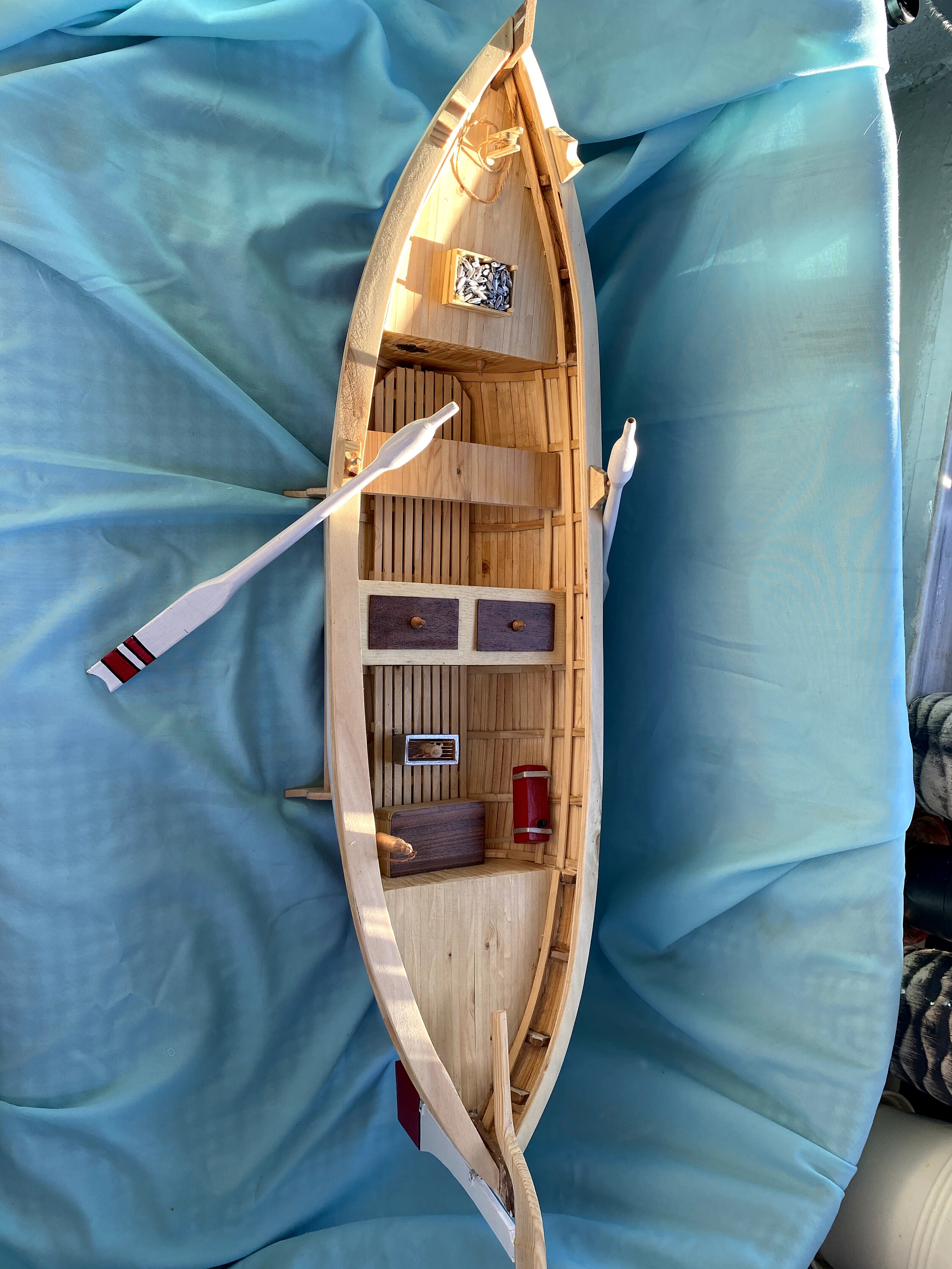 Wooden Model Rowboat - Etsy