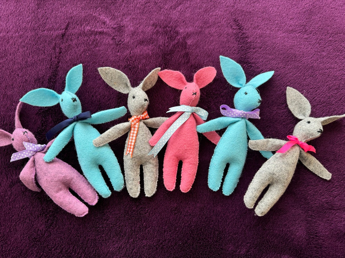 Handmade Felt Bunny With Sleeping Bag/anxiety Gift/lavender Scent ...