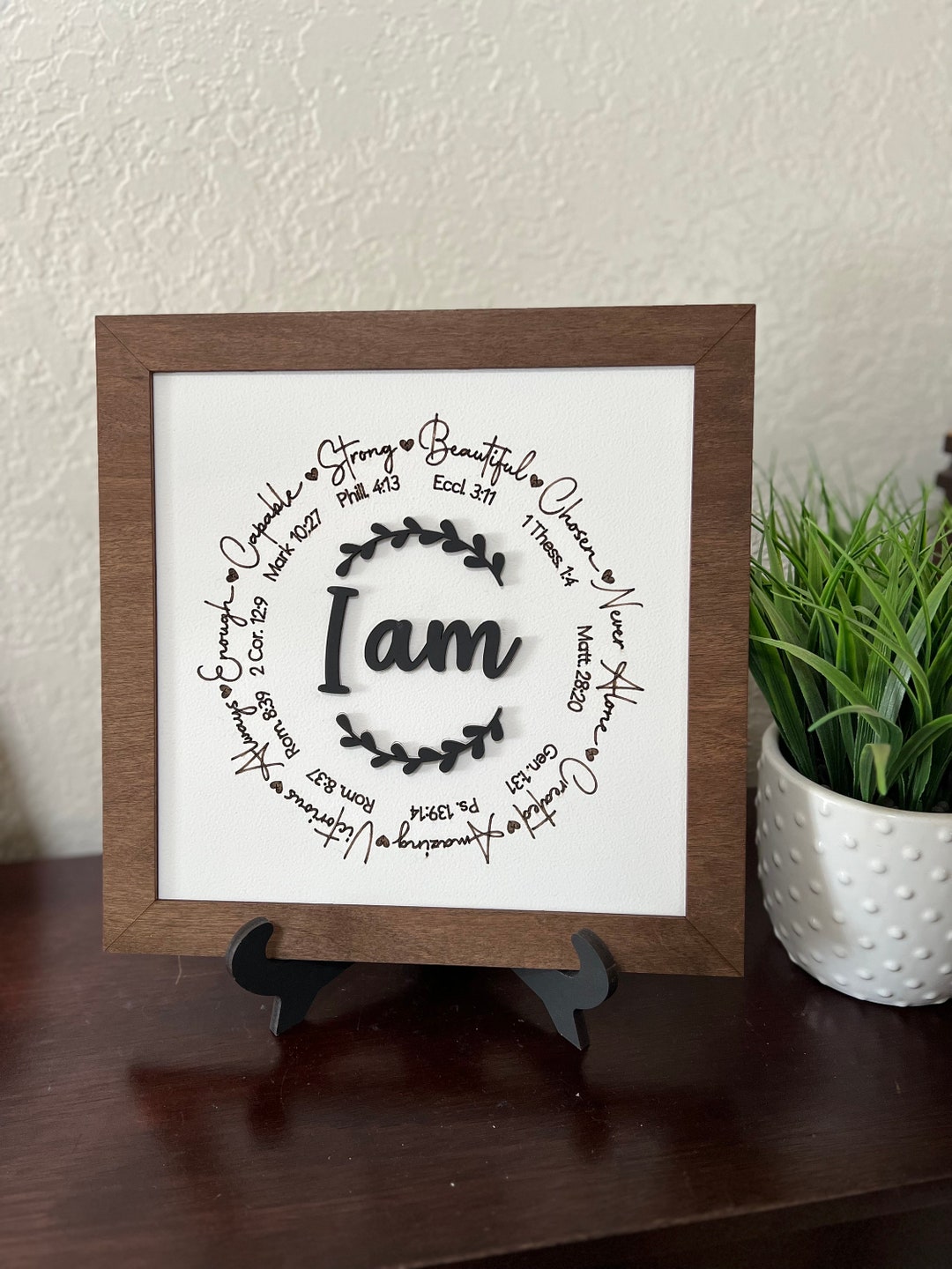 I AM Affirmation Sign: Engraved Wood, Motivational Decor - Etsy
