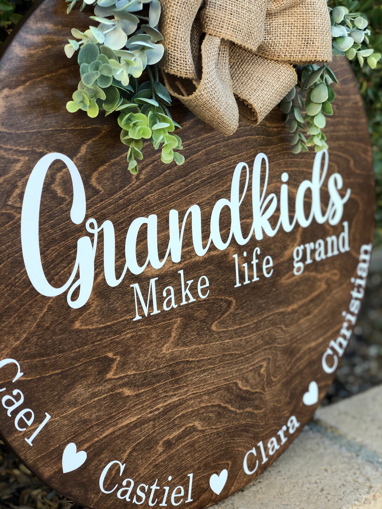 Grandkids Sign Grandparents Gift Grandkids Round Sign - Etsy