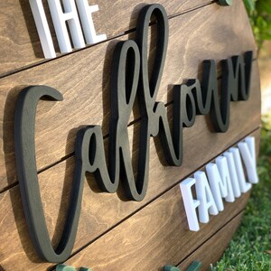 Family Last Name Round Wood Sign: Personalized Home Decor - Etsy