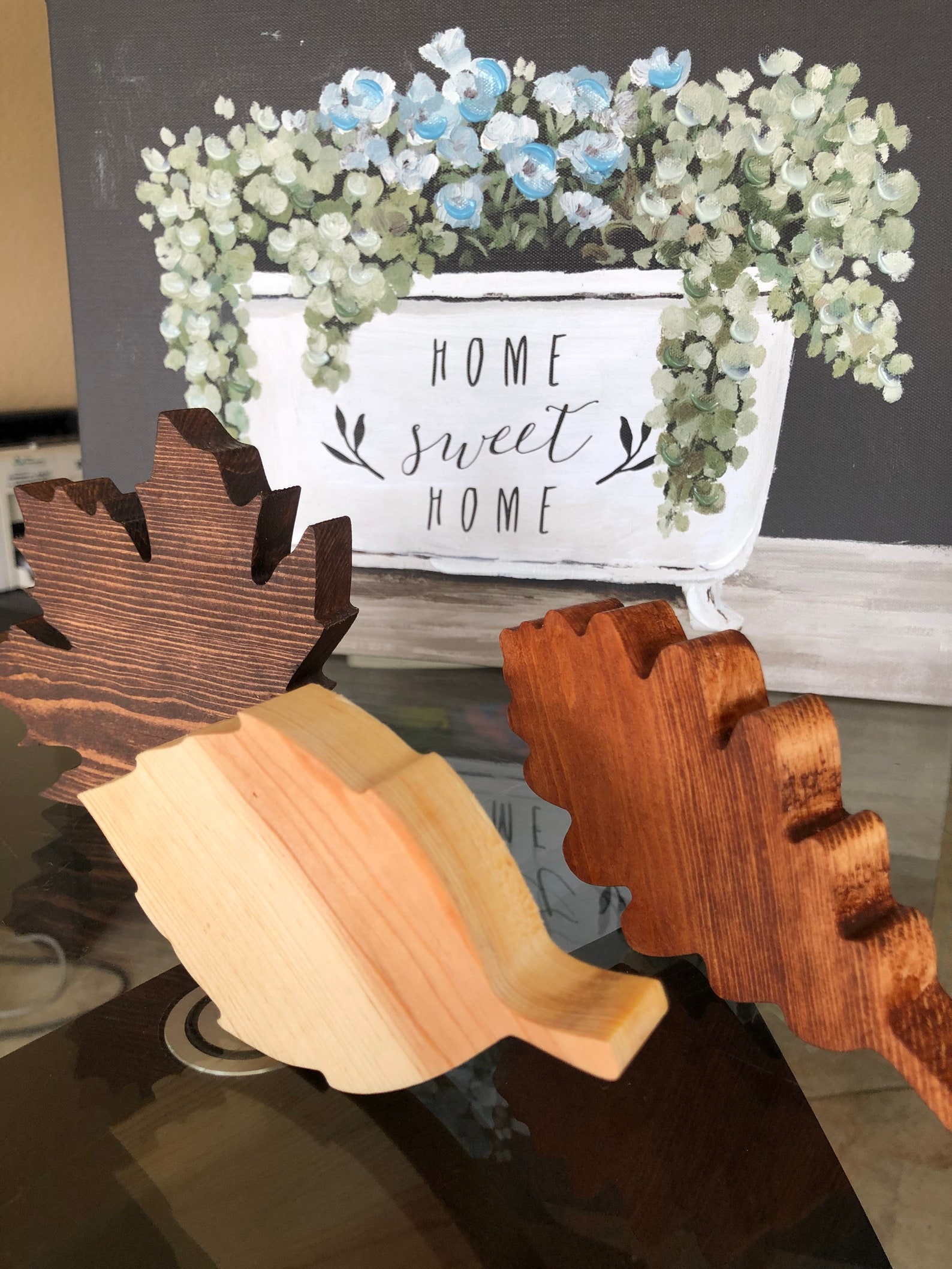 Wooden Fall Decor Fall Leaves Fall Decor Tiered Tray - Etsy