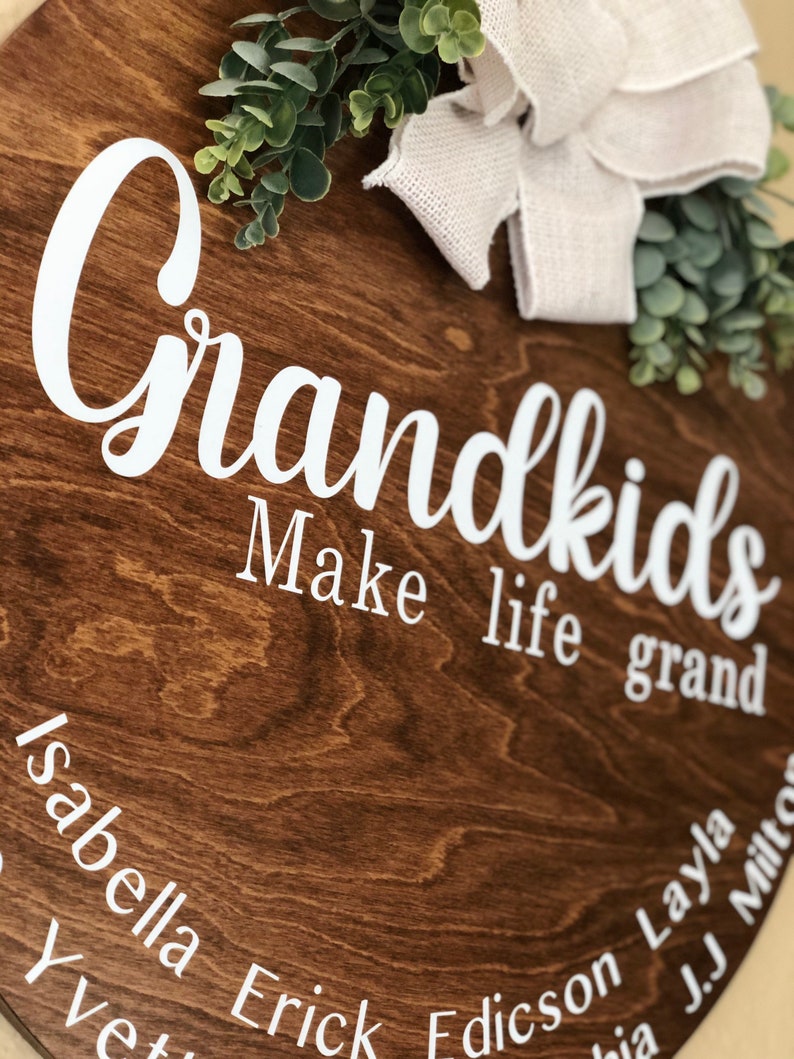 Grandkids Sign Grandparents Gift Grandkids Round Sign - Etsy