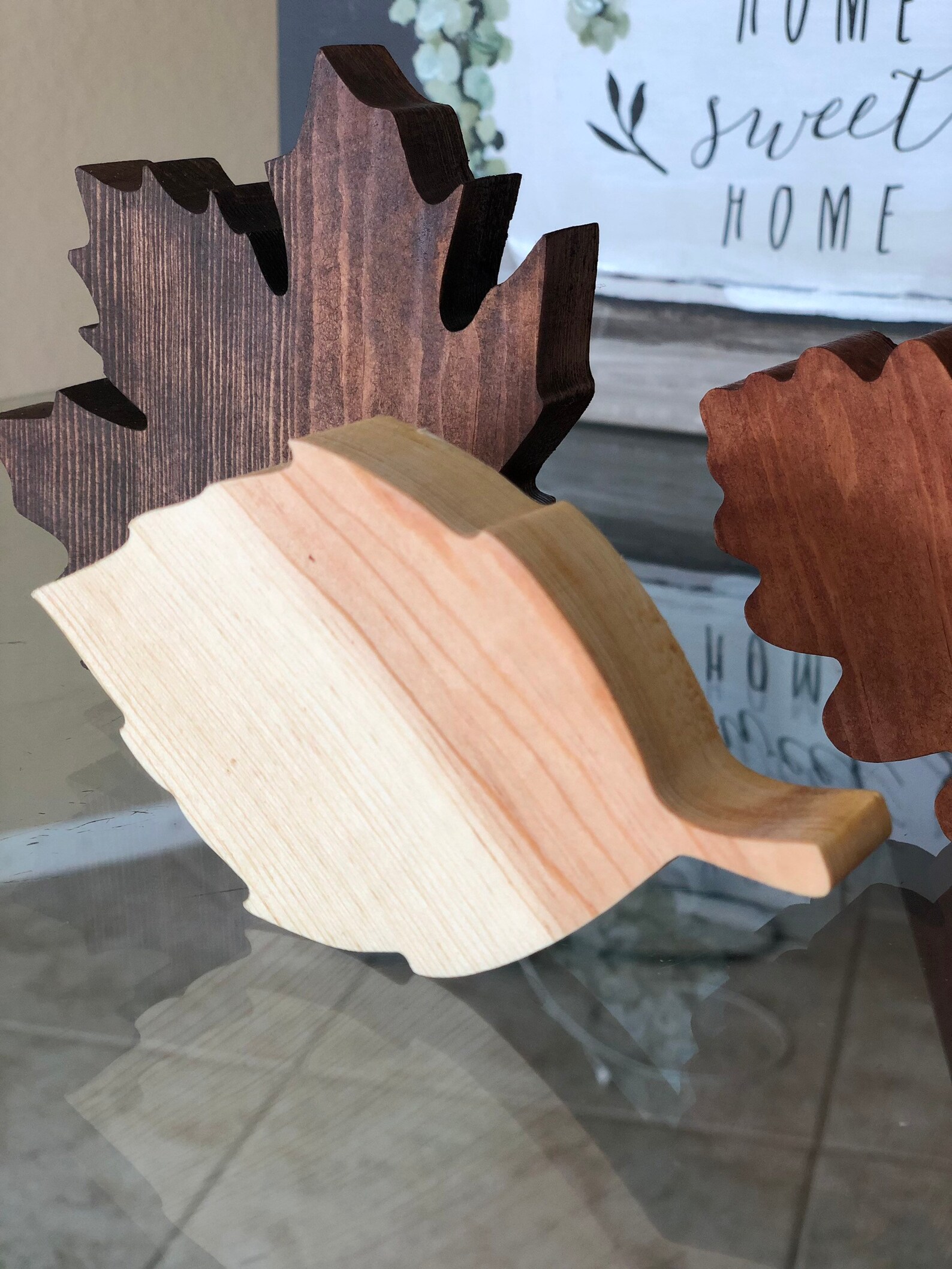 Wooden Fall Leaves Set of 3 – Tiered Tray Decor, Autumn Mantel Decor ...