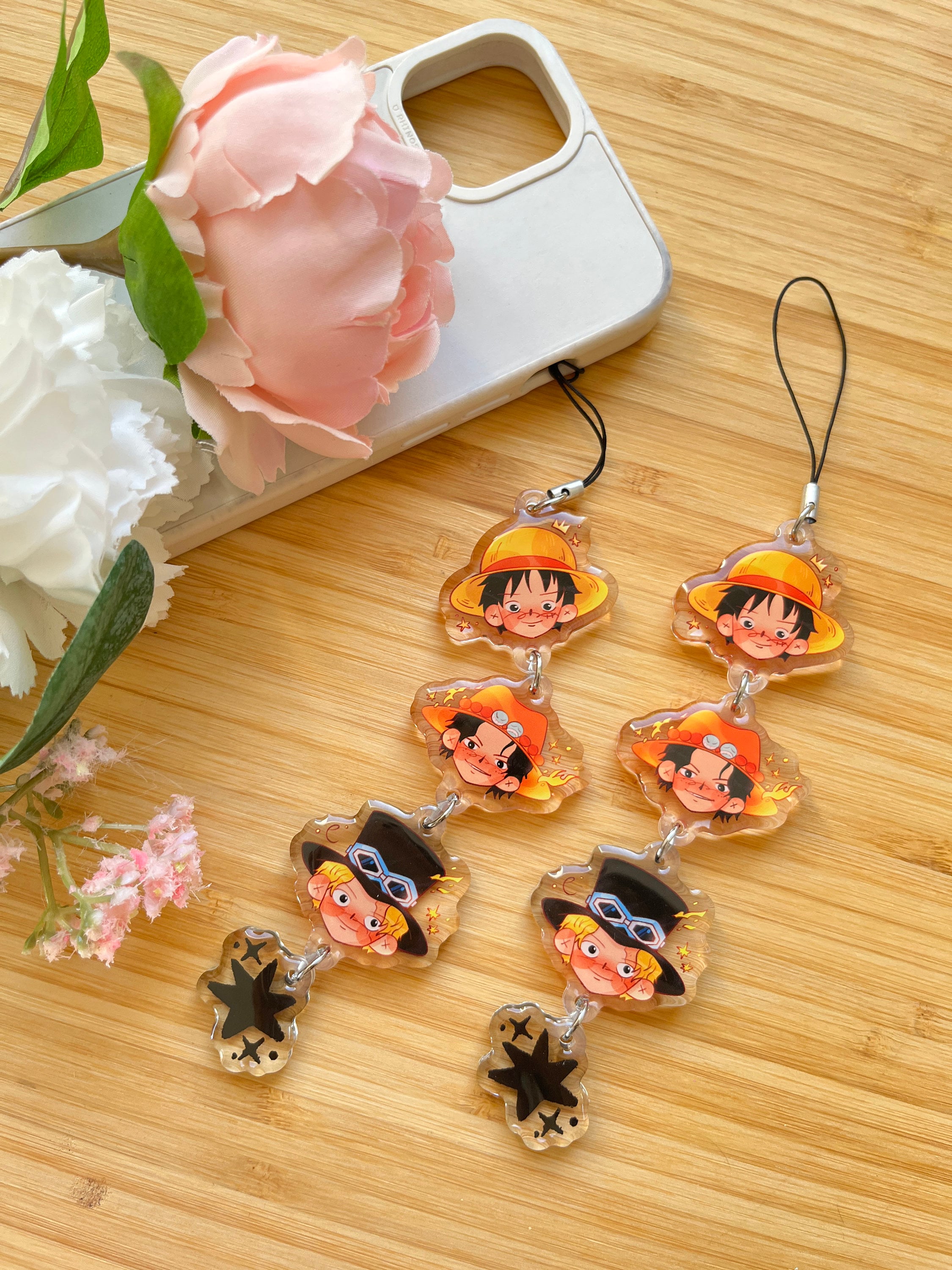 Ace Sabo Luffy ASL Phone Strap / Keychain, - Etsy