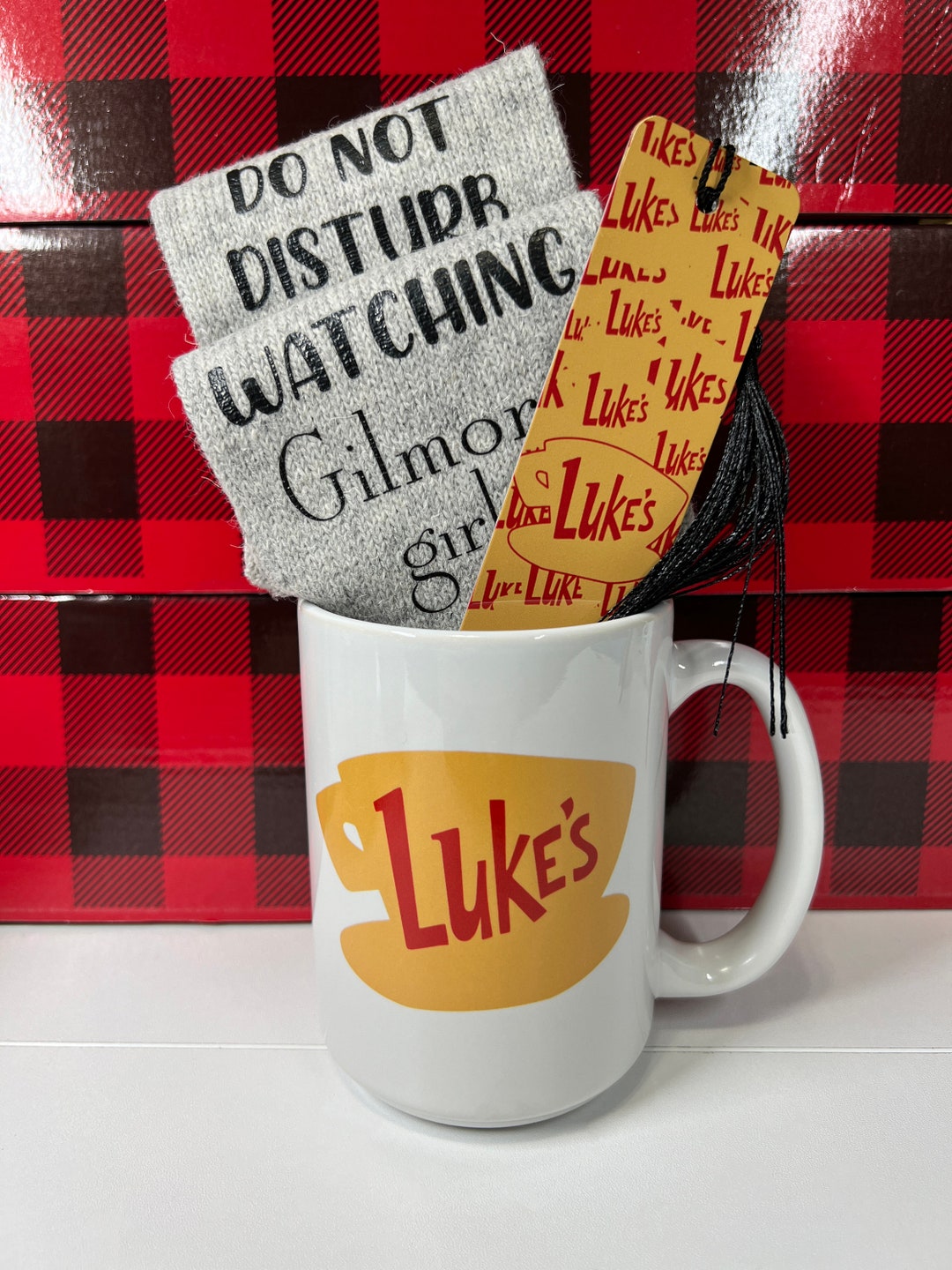 Luke's Reading Books Gift Set Mug Socks & Bookmark - Etsy