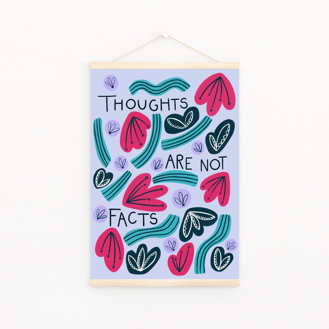 Thoughts Aren’t Facts - Affirmation Wall Art Print - Etsy