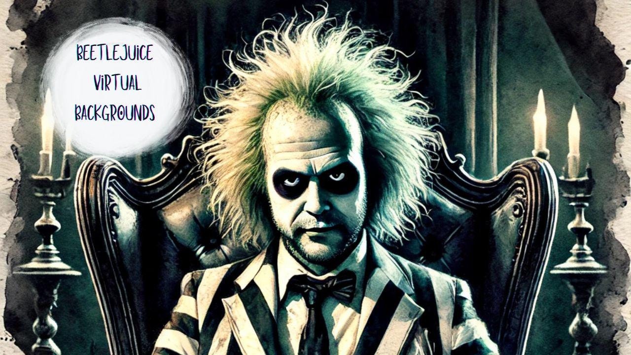 Digital Virtual Meeting Backgrounds Wallpaper Inspired by Beetlejuice Etsy
