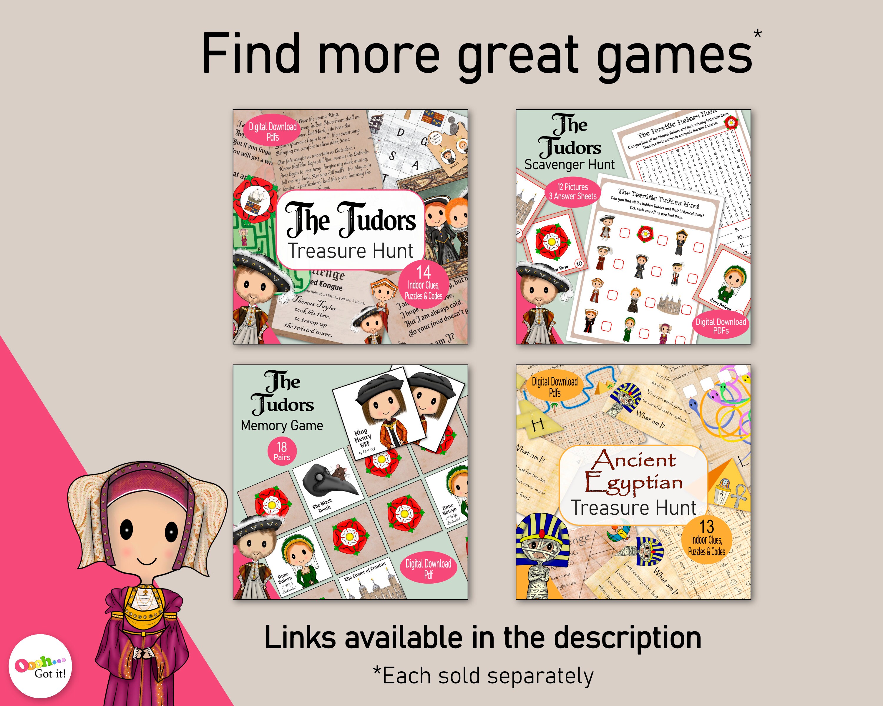 The Tudors Bingo, a British History Game Featuring Henry VIII & His Six ...