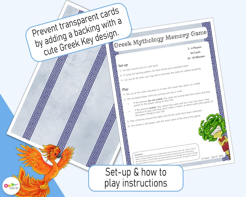 Greek Mythology Memory Game, a Printable Ancient Greece Picture ...