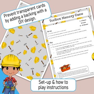 Toolbox Memory Game, a Printable Construction Card Game, a DIY Tools ...