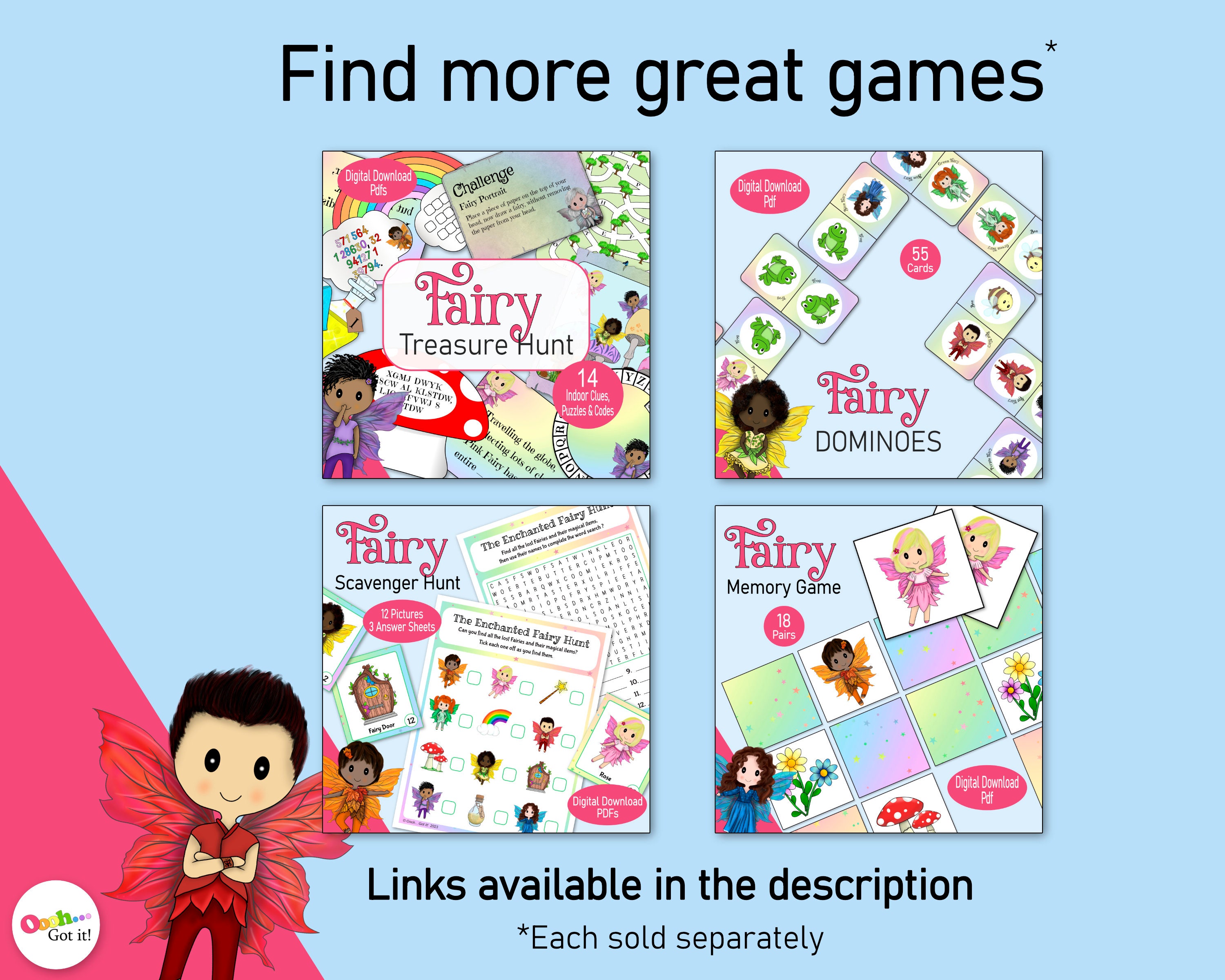 Fairy Bingo, a Printable Rainbow Kids Activity, Party Game for a Rainy ...