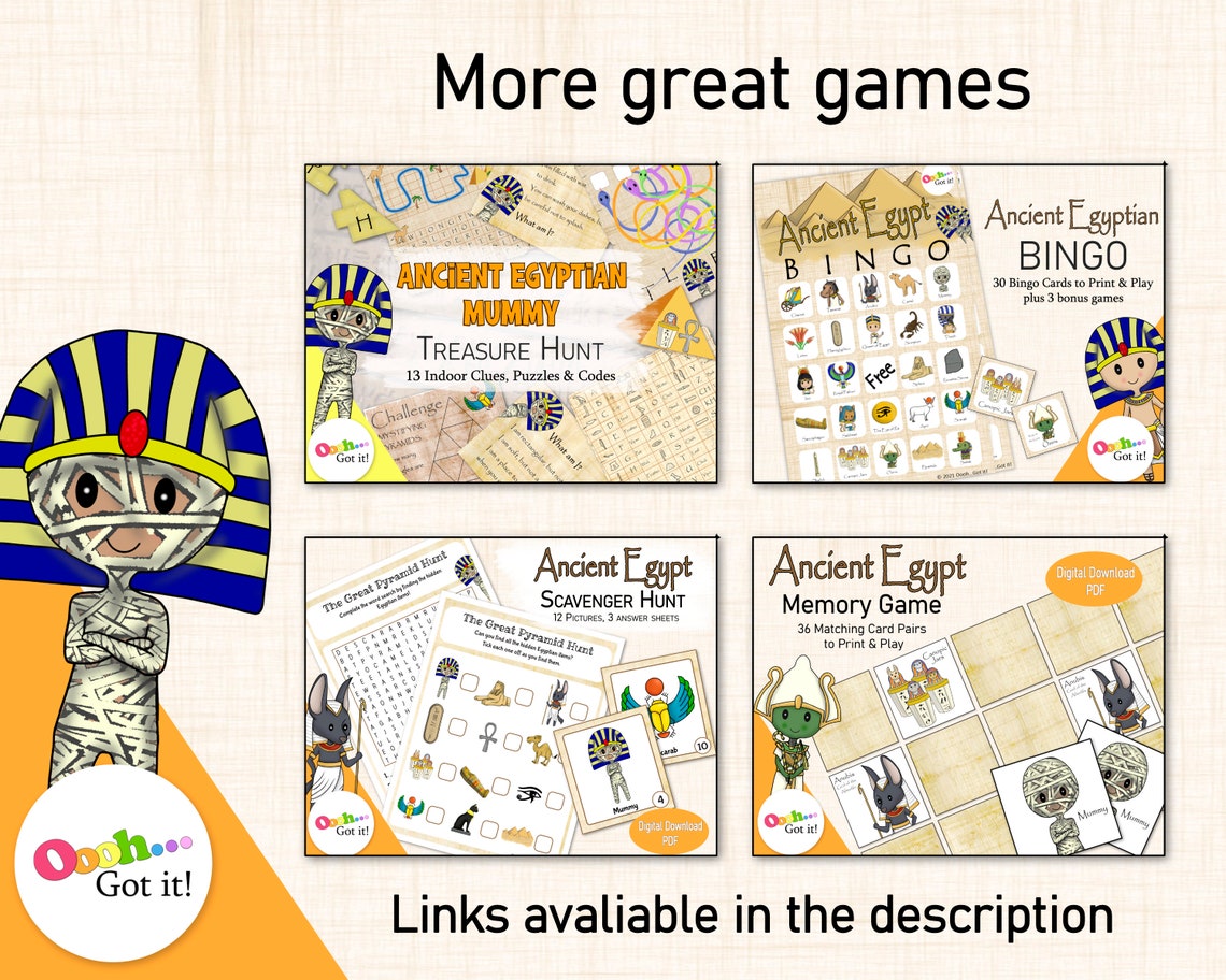 Ancient Egyptian Dominoes a Printable Mummy Party Favor - Etsy UK