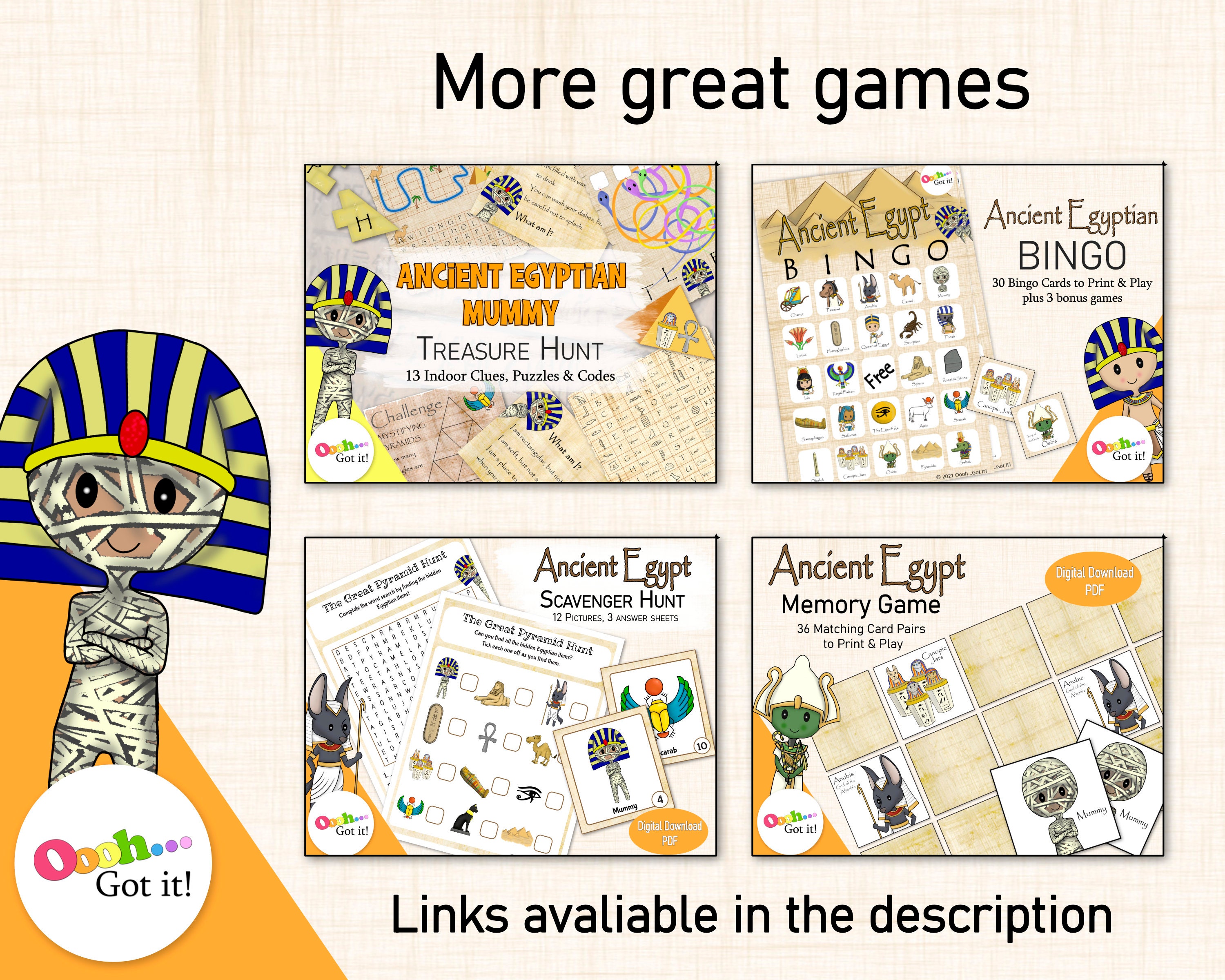 Ancient Egyptian Dominoes a Printable Mummy Party Favor - Etsy UK